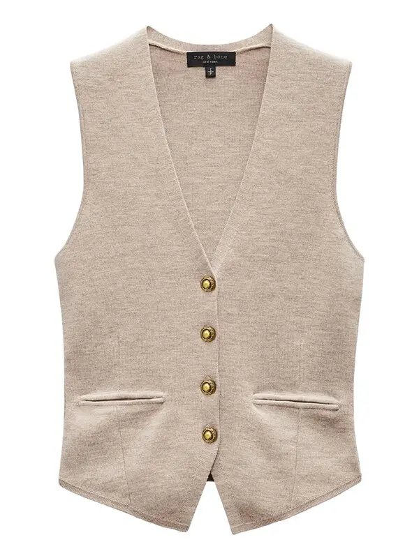 Rag & Bone Ella Wool-blend Vest - Darktaupe