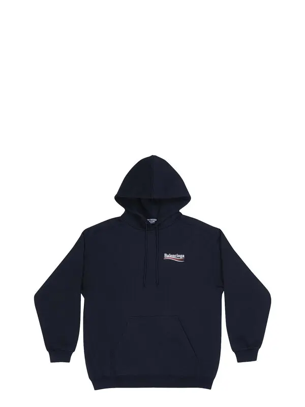 Balenciaga Political Campaign Logo Hoodie - 1000 Black