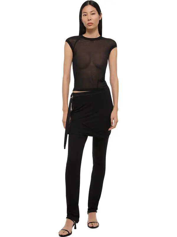 Helmut Lang Twisted Sheer Tee - Black