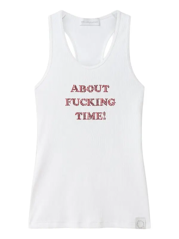 Stella McCartney About Fucking Time!" Tank Top - Pure White