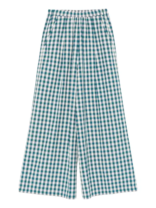 FORTE_FORTE Check-pattern Trousers - Blue
