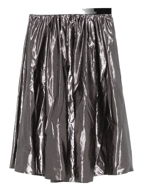 FORTE_FORTE Metallic Midi Skirt - Grey