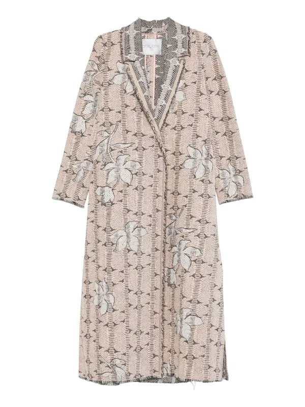 FORTE_FORTE Floral-jacquard Coat - Pink