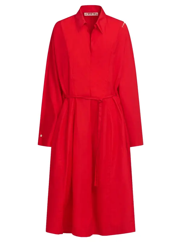 Marni Cotton Midi Dress - Red