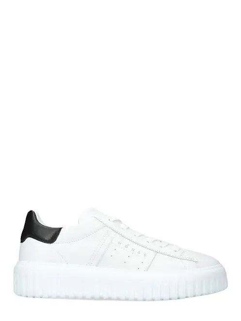 Hogan H-stripes Logo-print Leather Low-top Trainers - White/blk