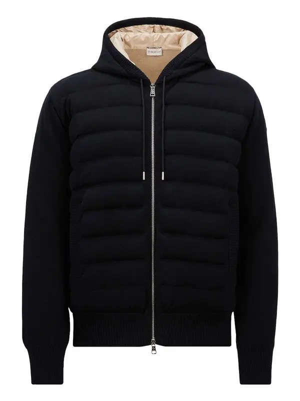 Moncler Padded Wool Zip-up Hoodie - Blue