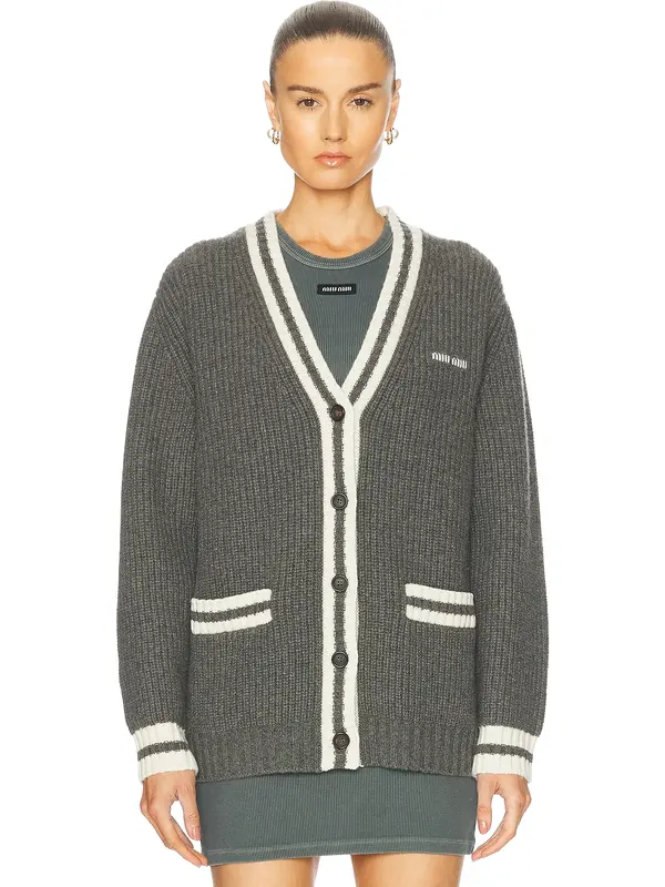 Miu Miu Cashmere Cardigan - Ardesia