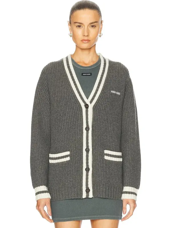 Miu Miu Cashmere Cardigan - Ardesia