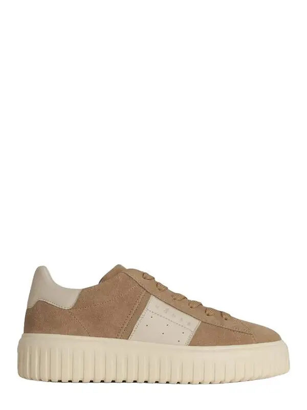 Hogan H Stripes Suede Sneakers - Beige