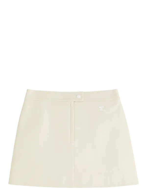 COURREGES Crinkled Vinyl Mini Skirt - Off White