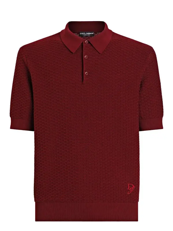 Dolce & Gabbana Cotton Polo-shirt With Embroidered Logo - Bordeaux