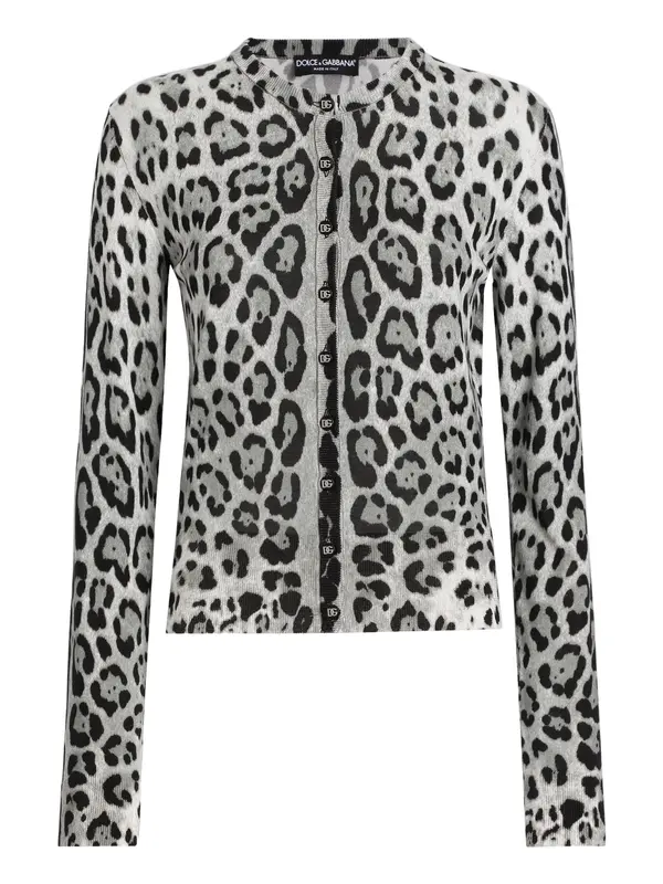 Dolce & Gabbana Leopard- Silk Cardigan - Print