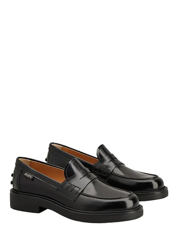 TOD'S Leather Loafer Flats - Black