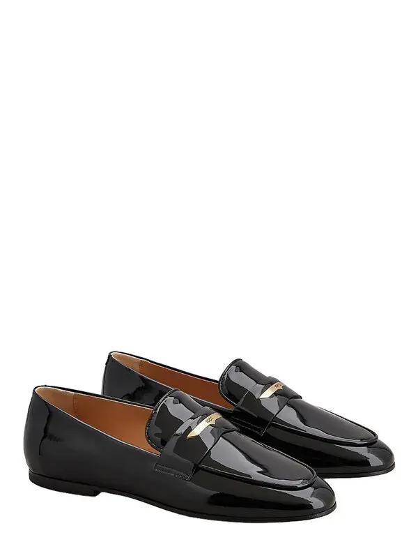 TOD'S Leather Loafer Flats - Black