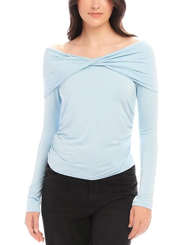 Fifteen Twenty Jillian Off-the-shoulder Top - Baby Blue