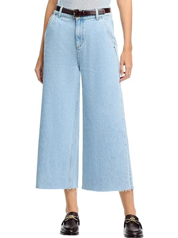BOSS Sorcerous High Rise Wide Leg Jeans - Blue