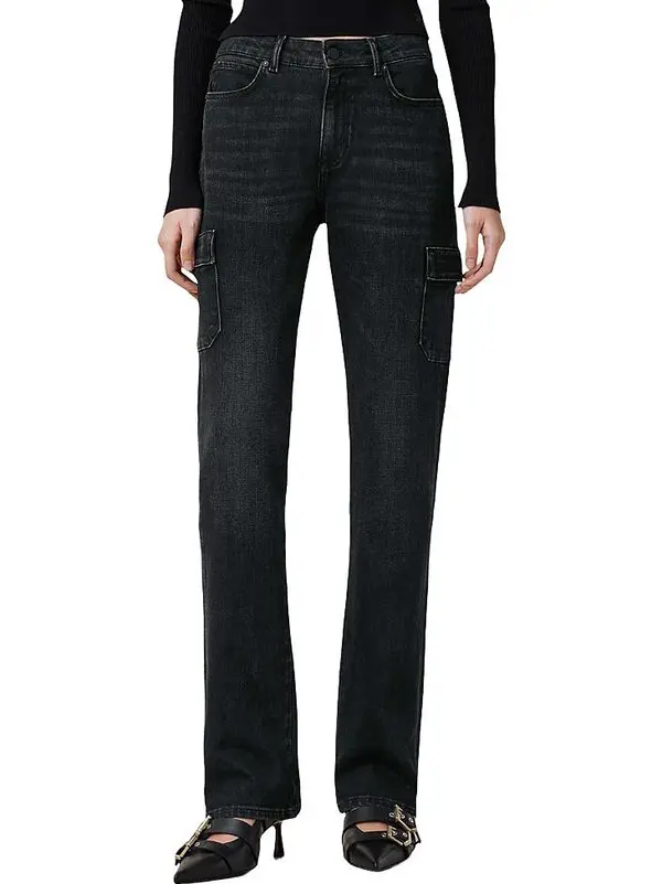 ALLSAINTS Hollis Cargo Bootcut Jeans - Washed Black