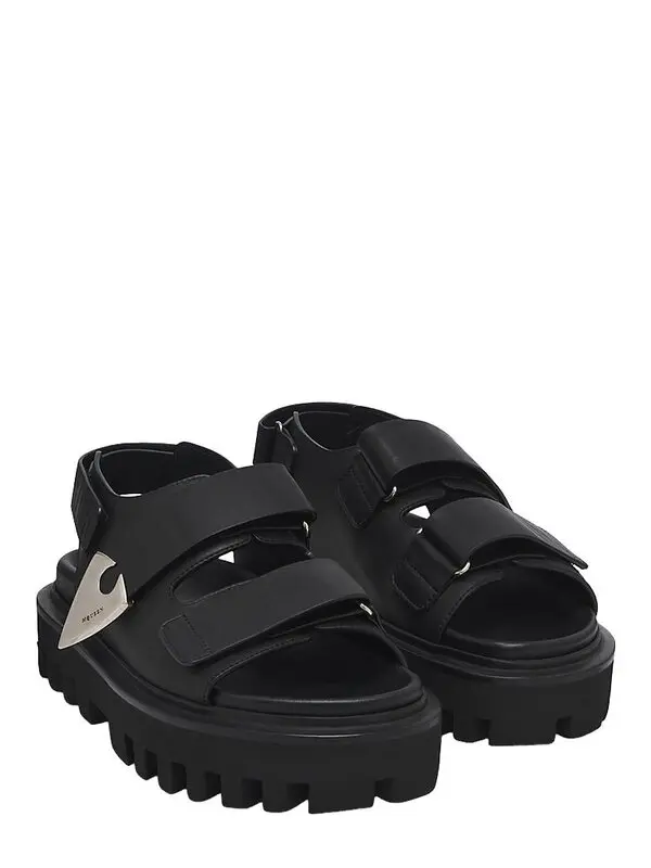 Alexander McQueen Rubber Strap Sandals - Black Silver