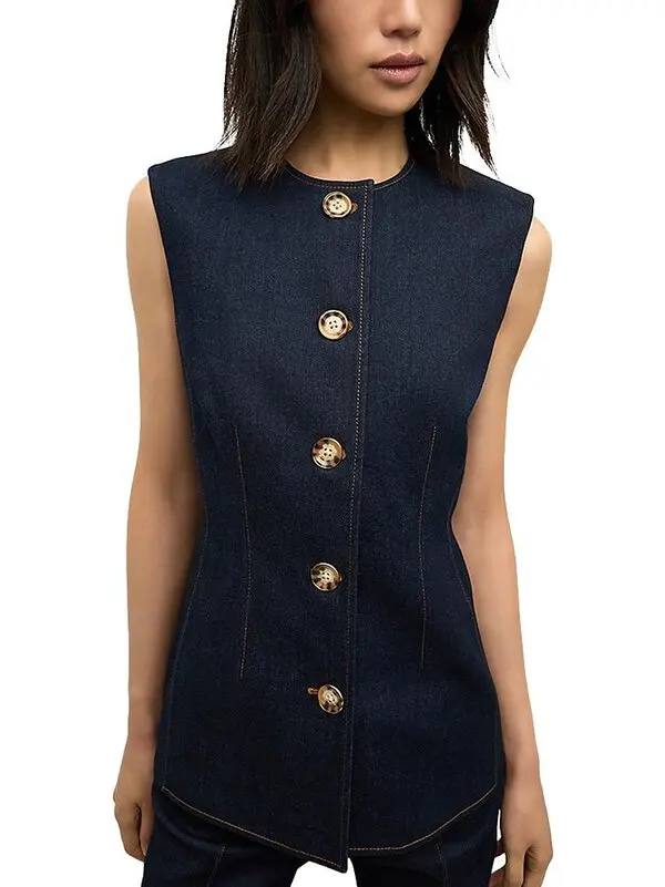 Veronica Beard Jessup Vest - Dark Oxford