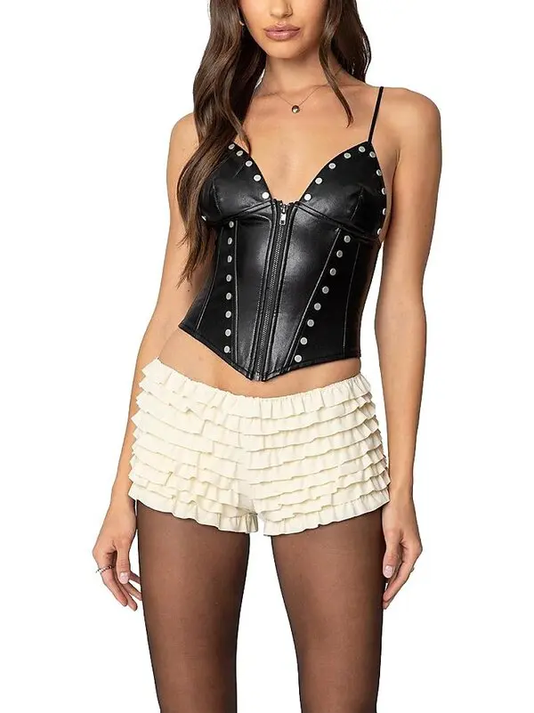 EDIKTED Studded Corset Top - Black