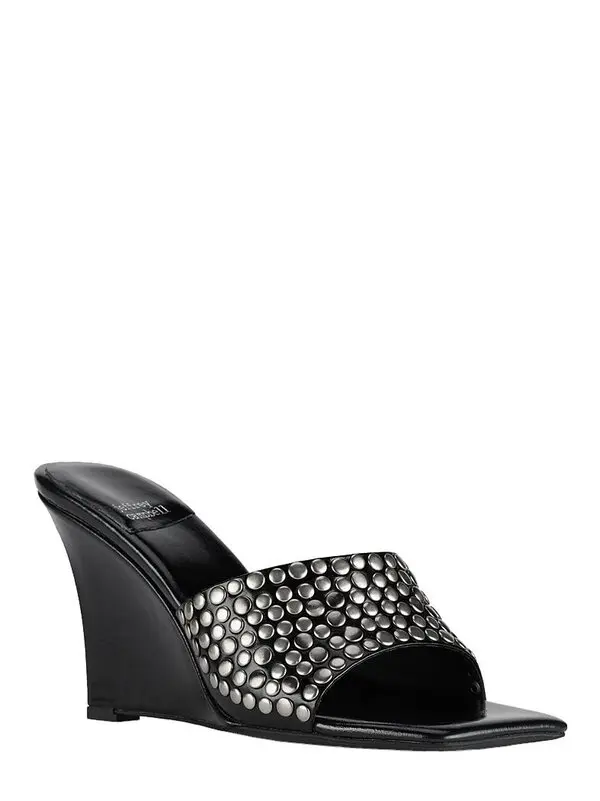 Jeffrey Campbell Boy-bye Wedge Sandals - Black Silver