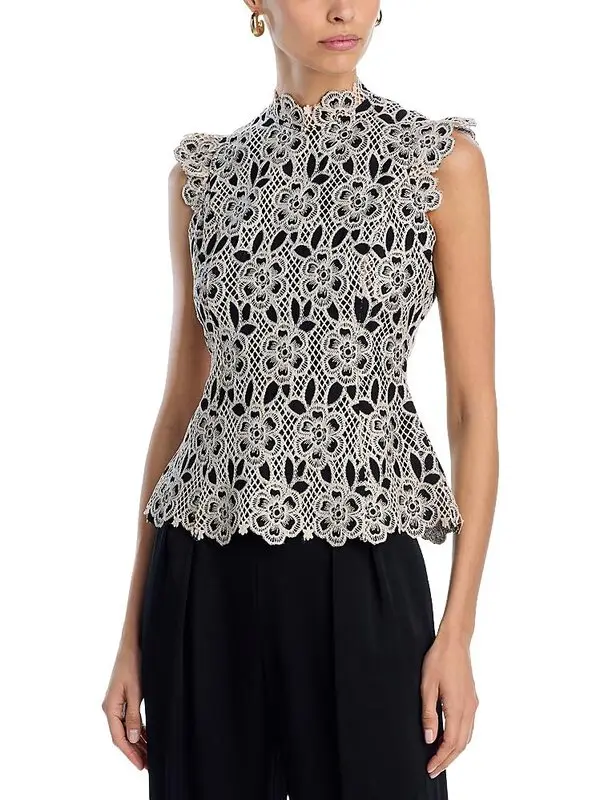 Aqua Lace Top - Black/natural