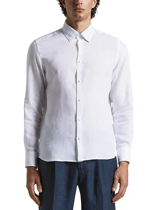 Peserico Long Sleeve Button Front Shirt - Pure White