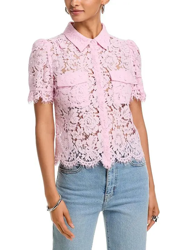 Generation Love Mina Lace Shirt - Soft Rose