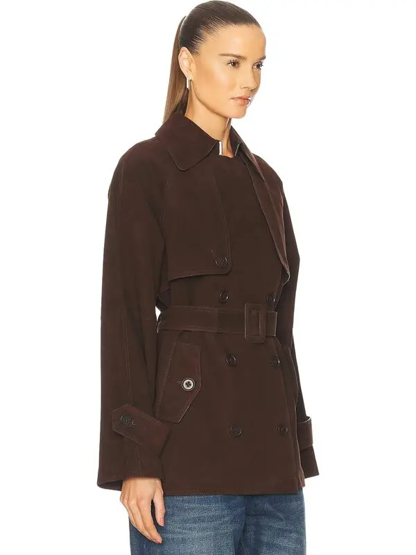 L'academie By Marianna Elae Suede Jacket - Chocolate Brown