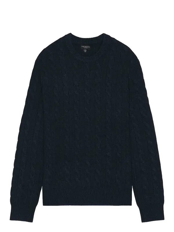 Club Monaco Cashmere Cable Crew Sweater - Navy
