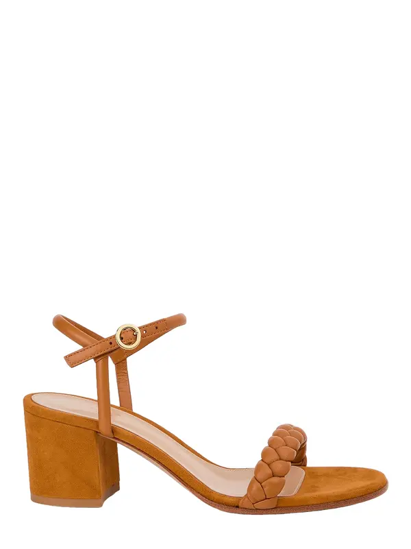 GIANVITO ROSSI Cruz 60 Braided Sandals - Camel