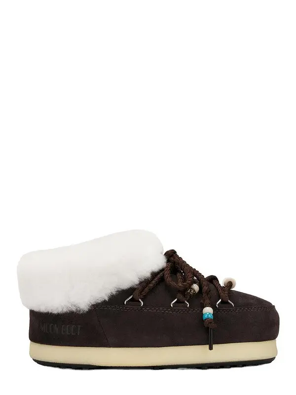 Moon Boot Evx Mule Suede Bead - Dark Brown & Natural