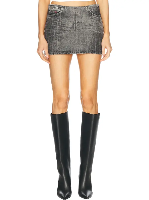 DIESEL Low Rise Mini Skirt - Charcoal