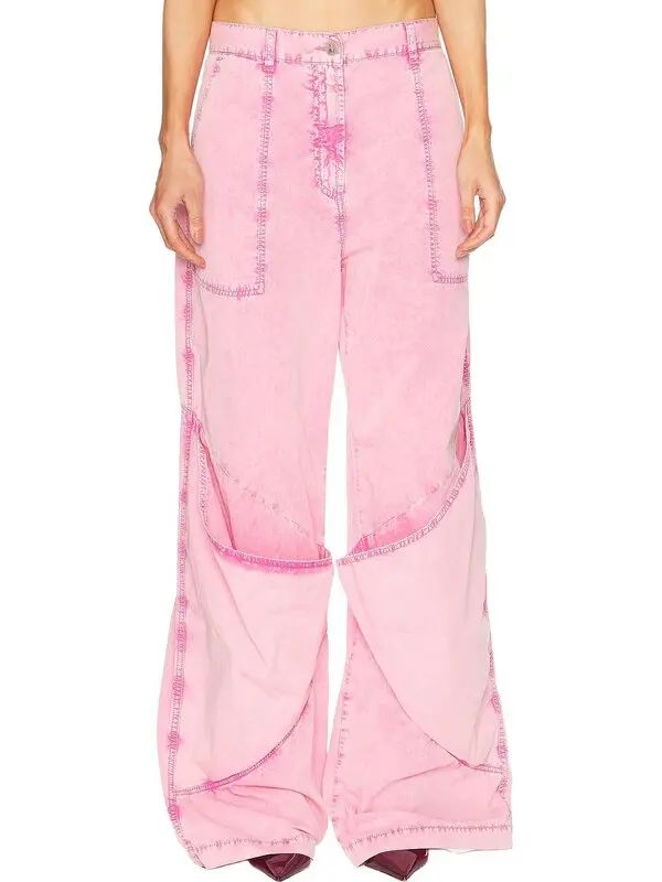 Attico Wide Leg Pant - Pink