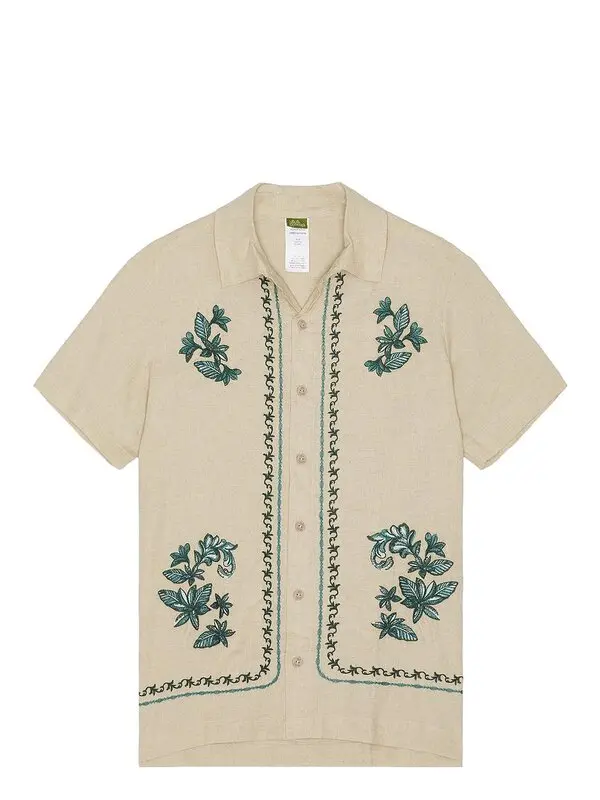 Agua Bendita Jack Shirt In Beige - Beige & Green