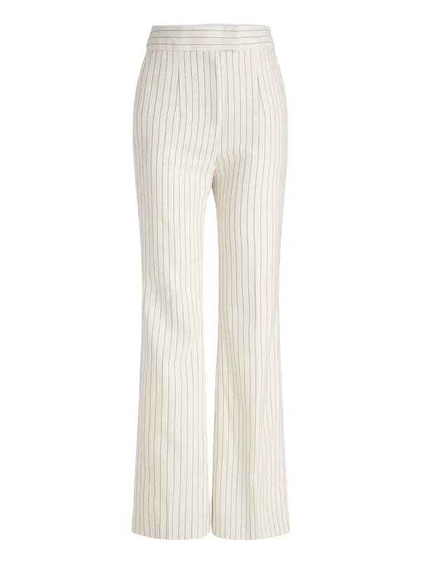 Galvan Pinstriped Flared Pants - Ivory