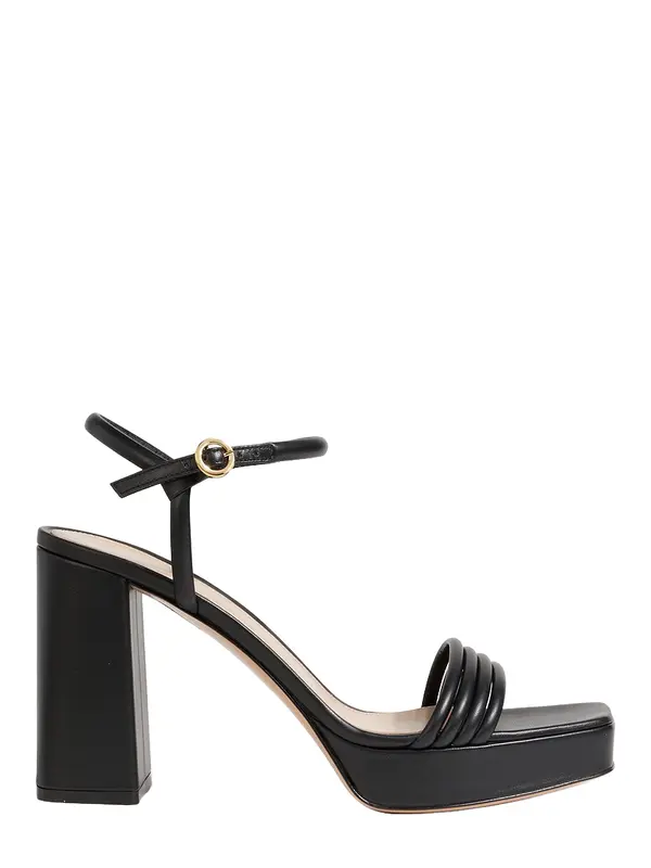 GIANVITO ROSSI Lena Leather Platform Sandals - Black
