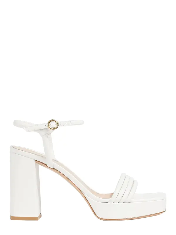 GIANVITO ROSSI Lena Leather Platform Sandals - White