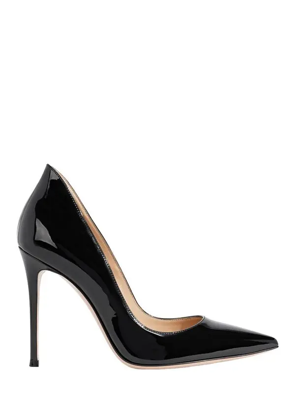 GIANVITO ROSSI Ellipsis Patent-leather Pumps - Black