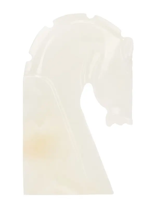 LOREN STEWART Horse Bookend - White Agate