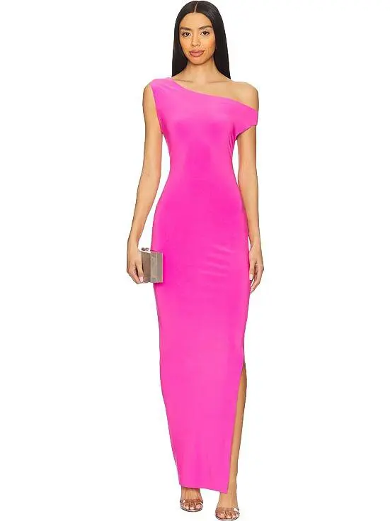 Norma Kamali X Revolve Drop Shoulder Fitted Gown - Pink