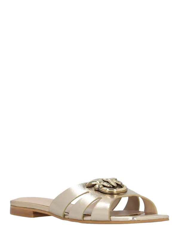 Pinko Love Birds-motif Sandals - Gold