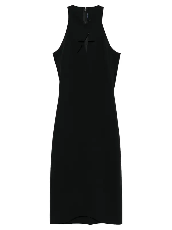 MUGLER Star Sleeveless Midi Dress - Black