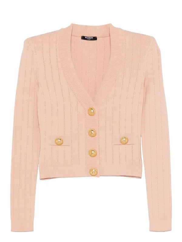 Balmain Cropped Cardigan - Neutrals
