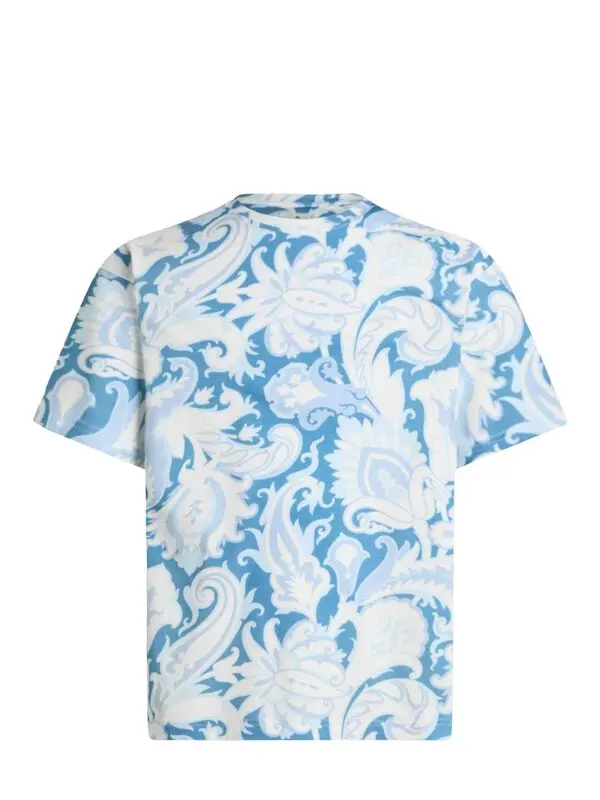 Etro Floral-print T-shirt - Blue