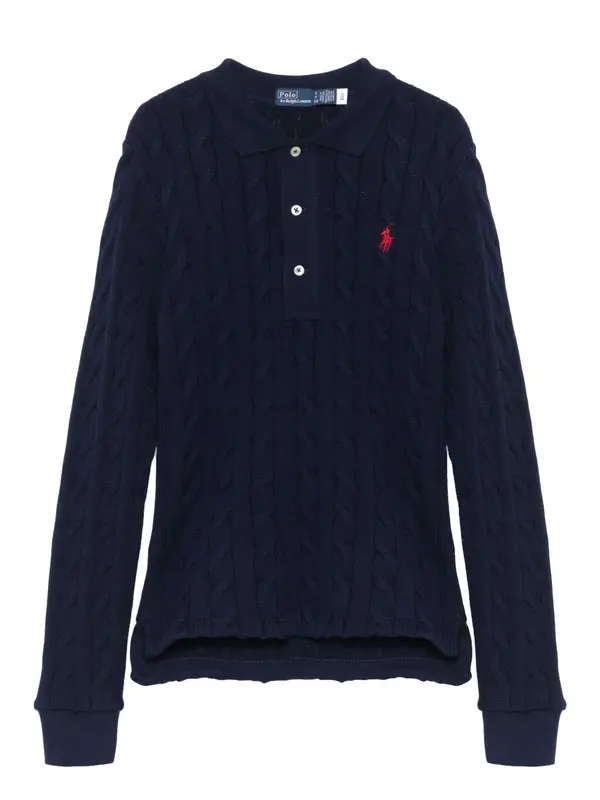 Polo Ralph Lauren Cable-knit Polo Shirt - Blue