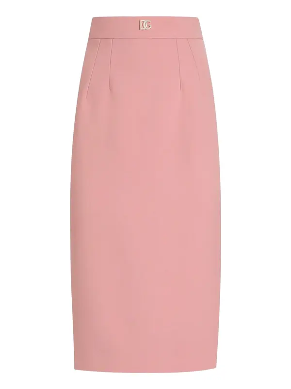 Dolce & Gabbana Tweed Midi Skirt - Pink