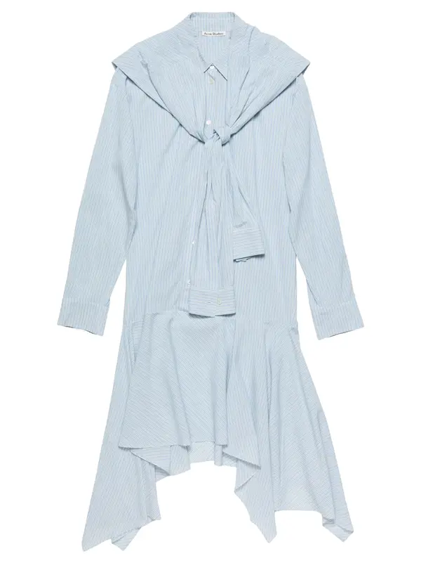 Acne Studios Striped Midi Shirt Dress - Blue
