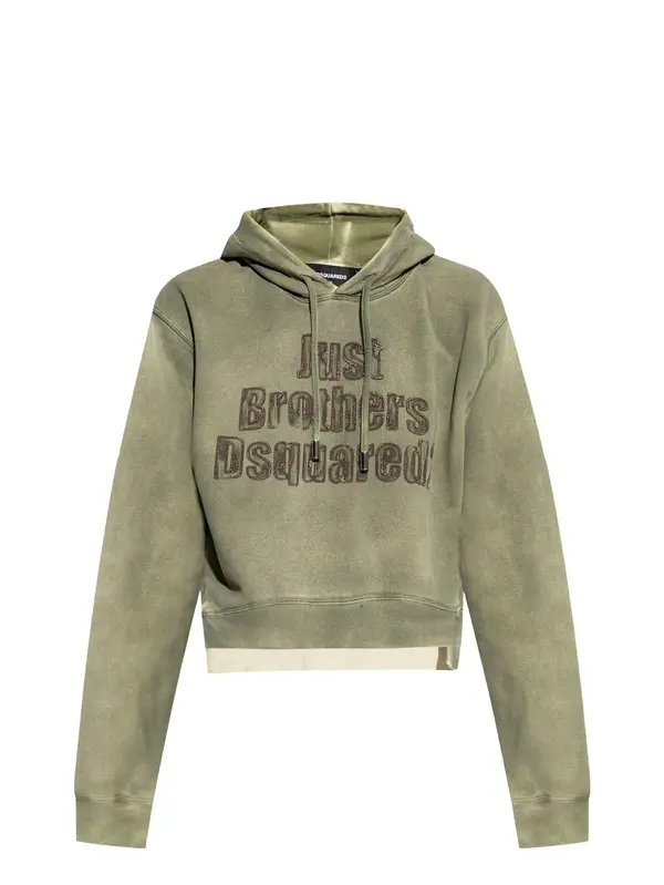 Dsquared2 Logo-embroidered Hoodie - Green