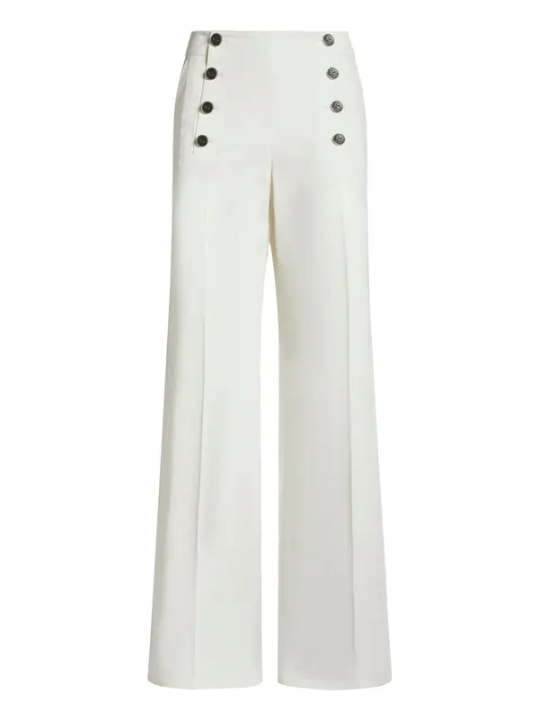 Etro Buttoned Palazzo Pants - White